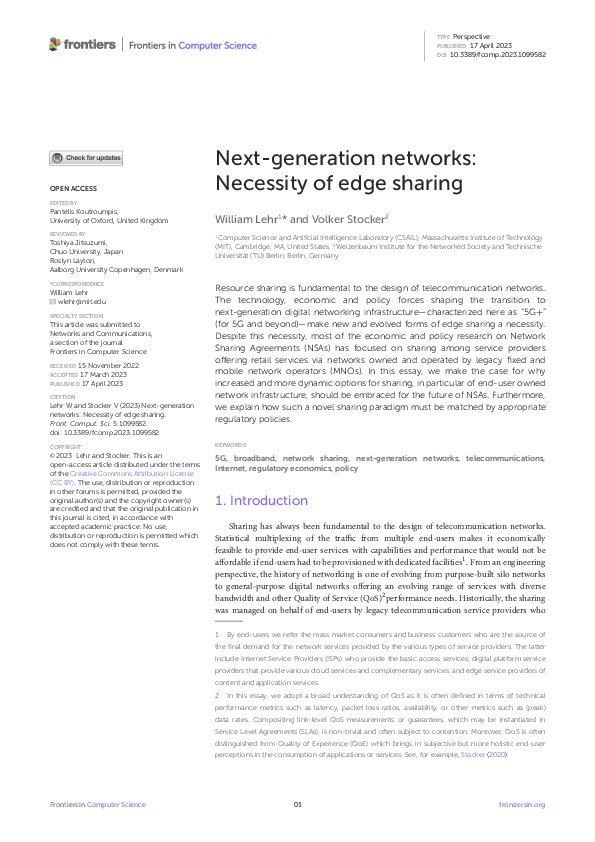 (PDF) Next-generation networks: Necessity of edge sharing