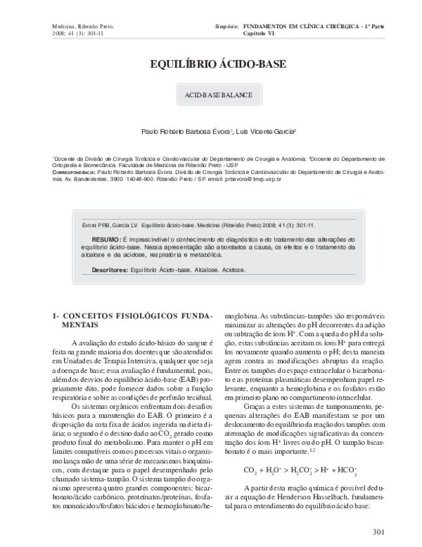 Pdf Equilíbrio Ácido Base
