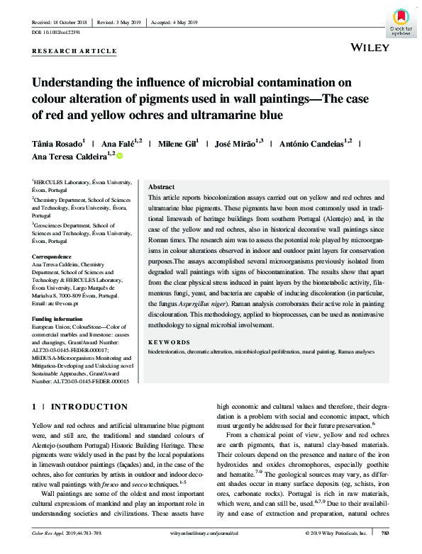 (PDF) Understanding the influence of microbial contamination on colour ...
