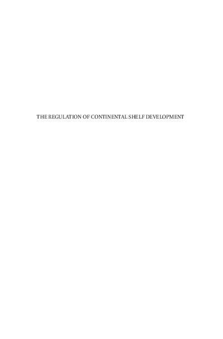 (PDF) The Regulation of Continental Shelf Development
