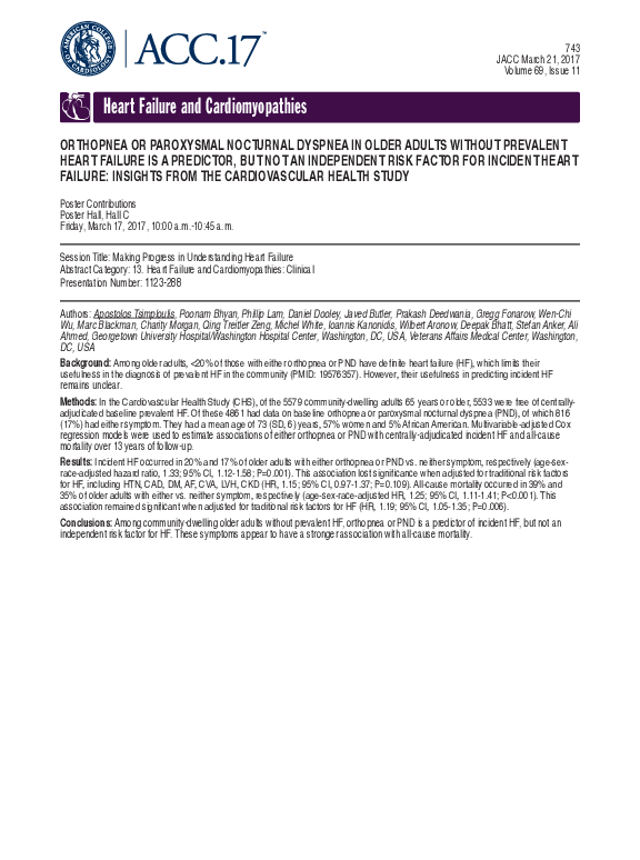 (PDF) Orthopnea or Paroxysmal Nocturnal Dyspnea in Older Adults Without ...