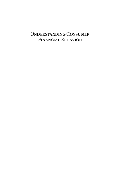 (PDF) Understanding Consumer Financial Behavior
