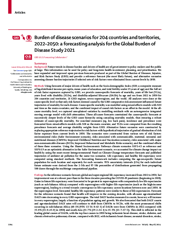 (PDF) Burden of disease scenarios for 204 countries and territories ...