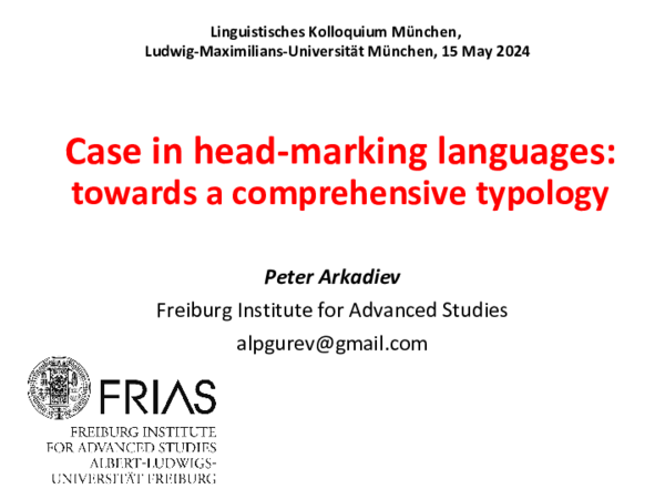 (PDF) Case in head-marking languages: towards a comprehensive typology