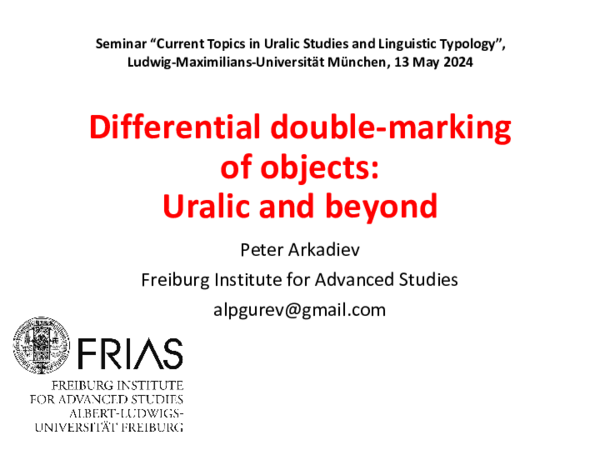 (PDF) Differential double-marking of objects: Uralic and beyond