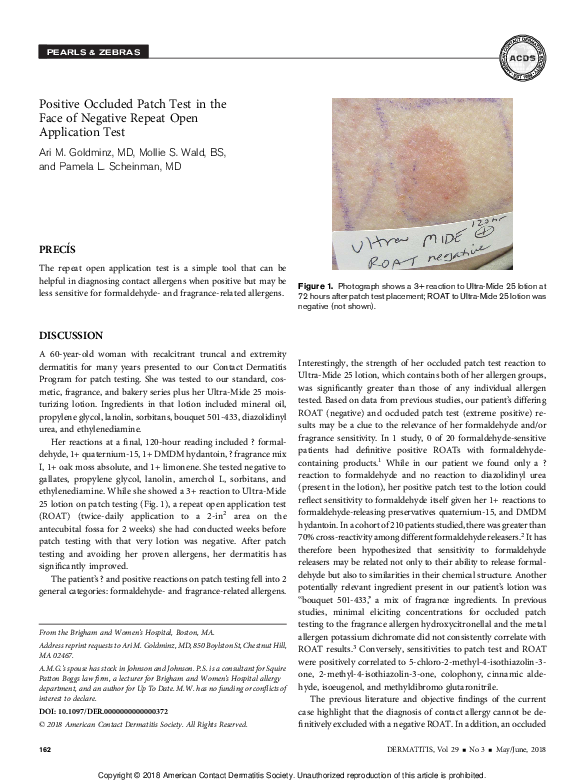 (PDF) Positive Occluded Patch Test in the Face of Negative Repeat Open ...