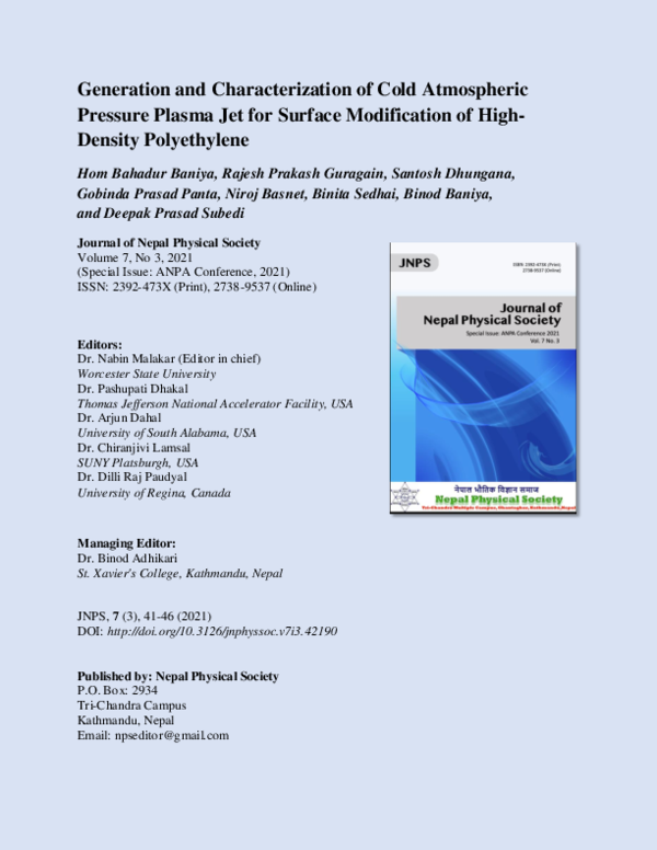 (PDF) Generation and Characterization of Cold Atmospheric Pressure ...