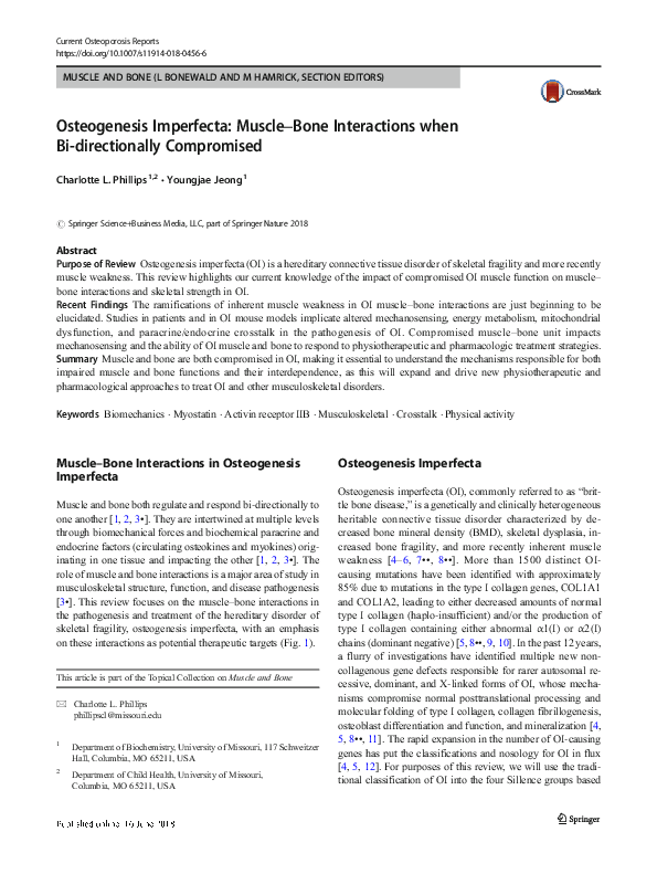 (PDF) Osteogenesis Imperfecta: Muscle–Bone Interactions when Bi ...