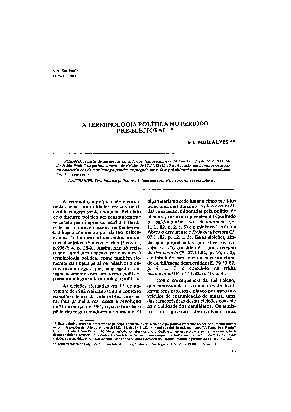 (PDF) A terminologia política no período pré-eleitoral | Ieda Alves ...