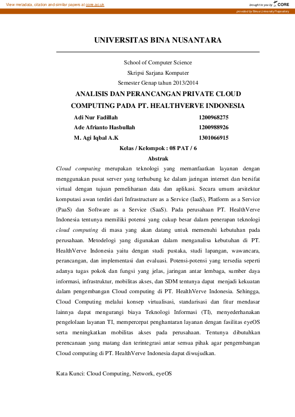 (PDF) Private Cloud Computing Analysis and Design at HealthVerve