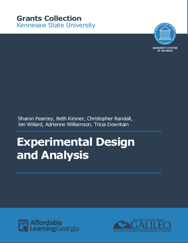 (PDF) Experimental Design and Analysis