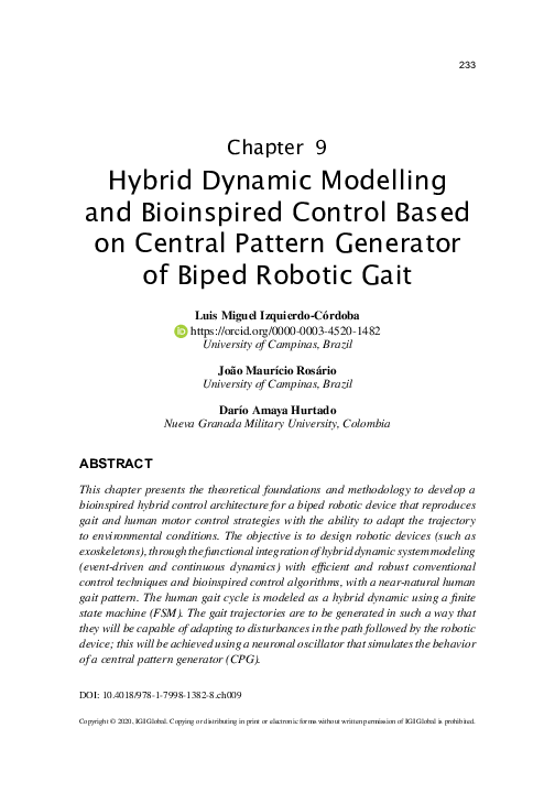 (PDF) Hybrid Dynamic Modelling and Bioinspired Control Based on Central ...