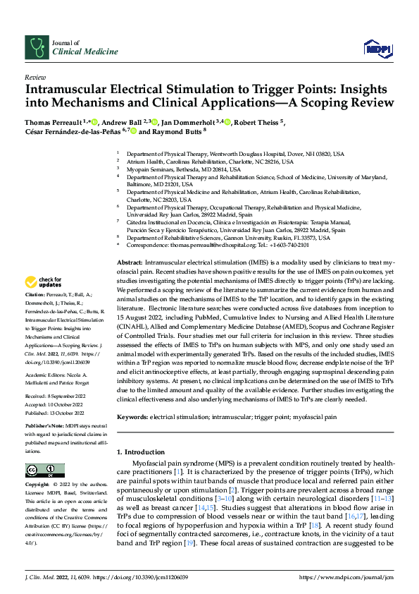 (PDF) Intramuscular Electrical Stimulation to Trigger Points: Insights ...
