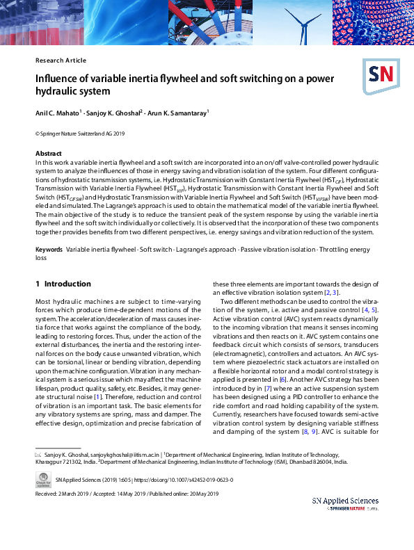 (PDF) Influence of variable inertia flywheel and soft switching on a ...