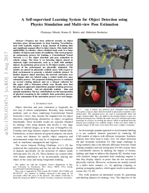 (PDF) A Self-supervised Learning System for Object Detection using Physics Simulation and Multi ...