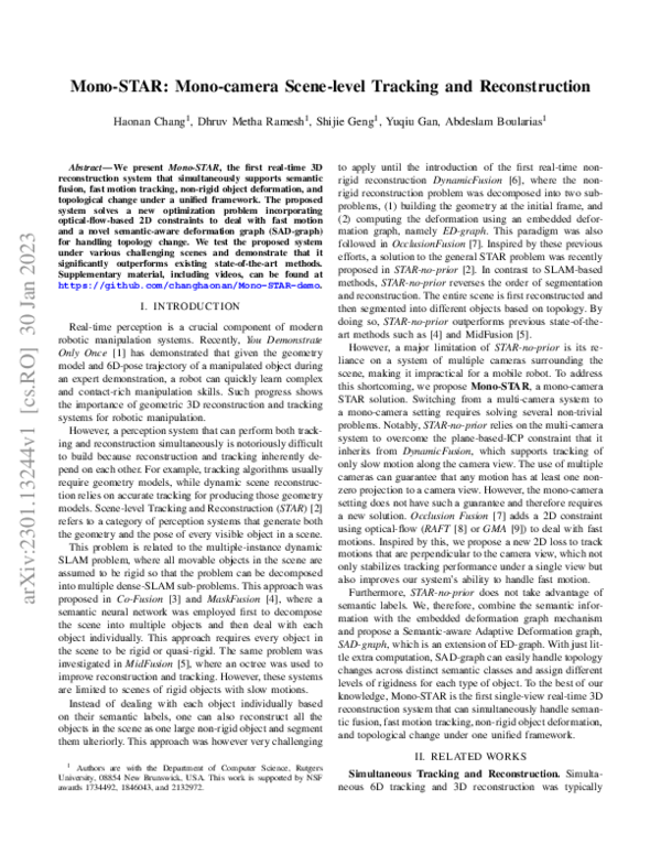 (PDF) Mono-STAR: Mono-Camera Scene-Level Tracking and Reconstruction