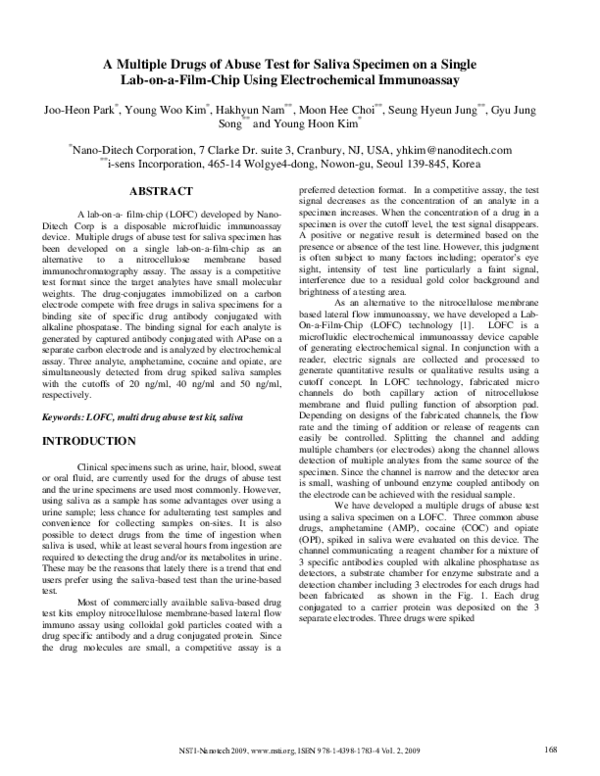 (PDF) A Multiple Drugs of Abuse Test for Saliva Specimen on a Single ...