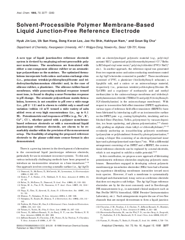 (PDF) Solvent-Processible Polymer Membrane-Based Liquid Junction-Free ...