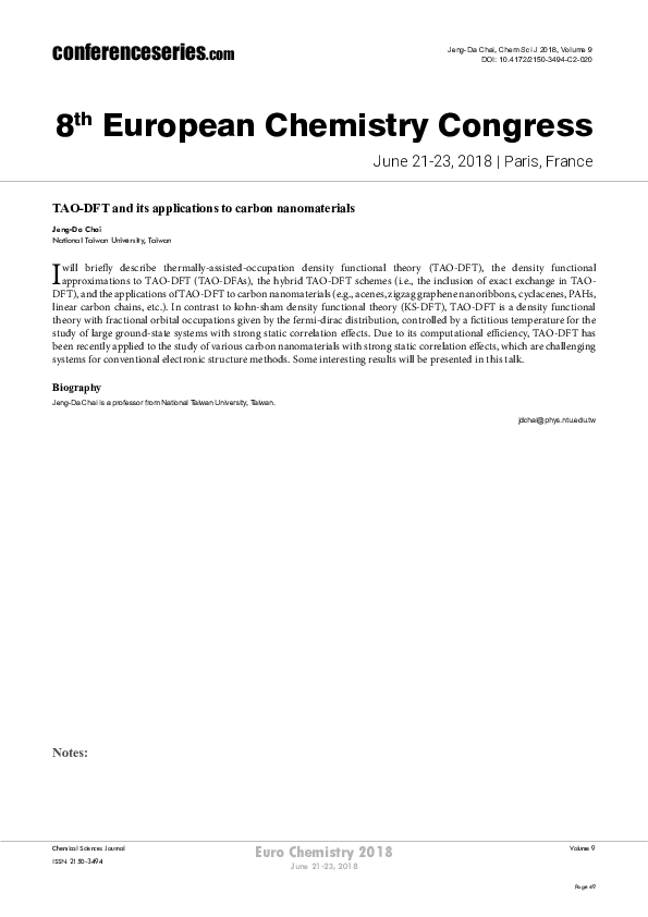 (PDF) TAO-DFT and its applications to carbon nanomaterials