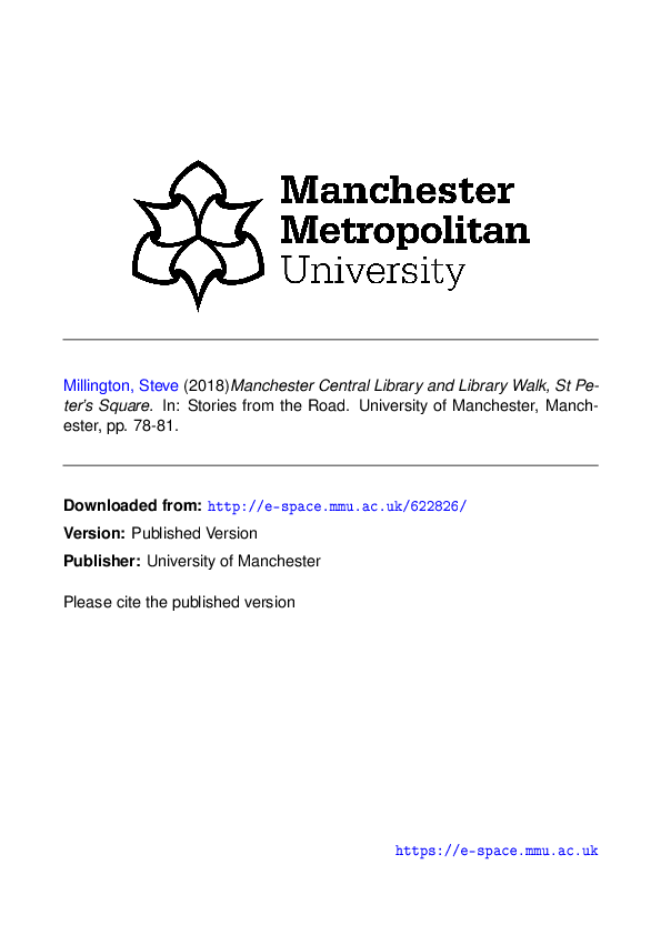 (PDF) Manchester Central Library and Library Walk, St Peter’s Square