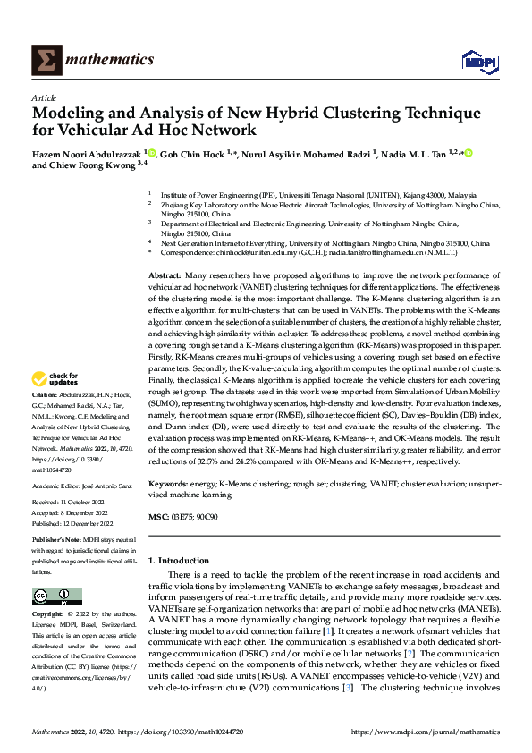 (PDF) Modeling and Analysis of New Hybrid Clustering Technique for ...
