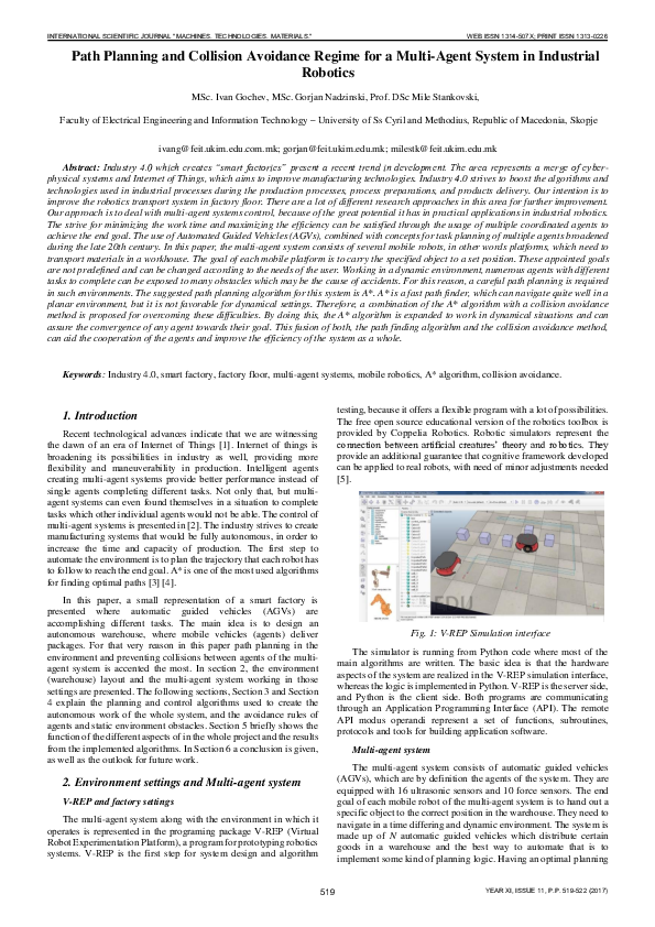 Pdf Path Planning And Collision Avoidance Regime For A Multi Agent