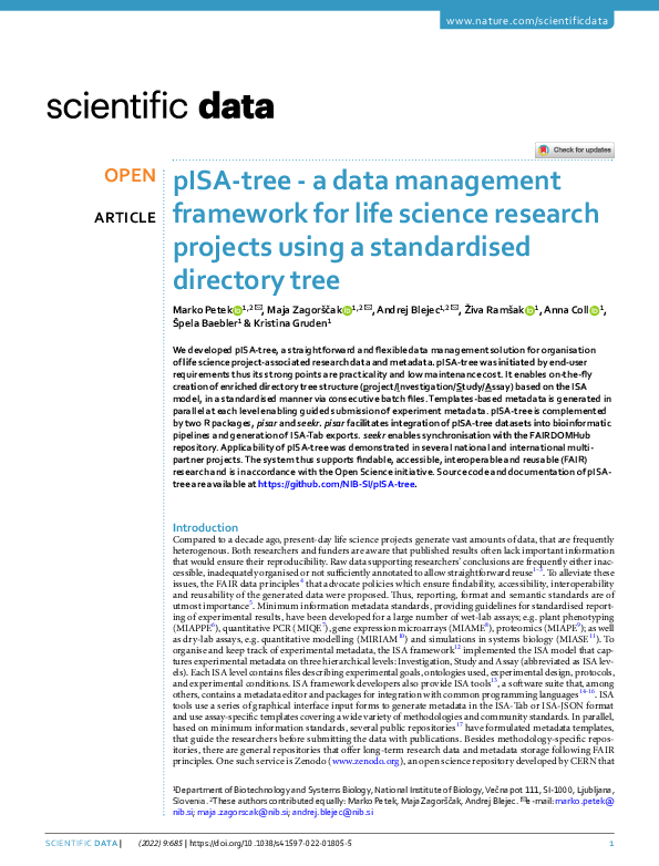 (PDF) pISA-tree - a data management framework for life science research ...