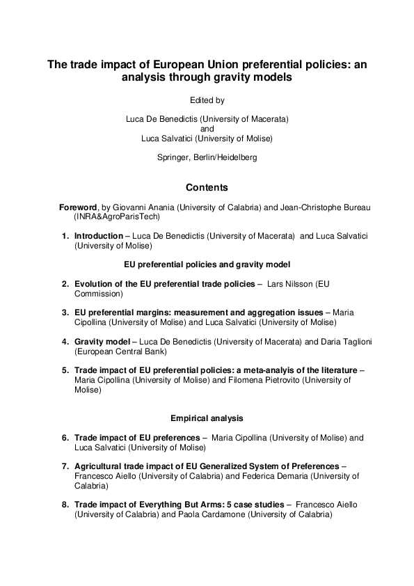 (PDF) The Trade Impact of European Union Preferential Policies: An ...