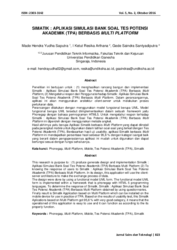 (PDF) Simatik : Aplikasi Simulasi Bank Soal Tes Potensi Akademik (TPA ...