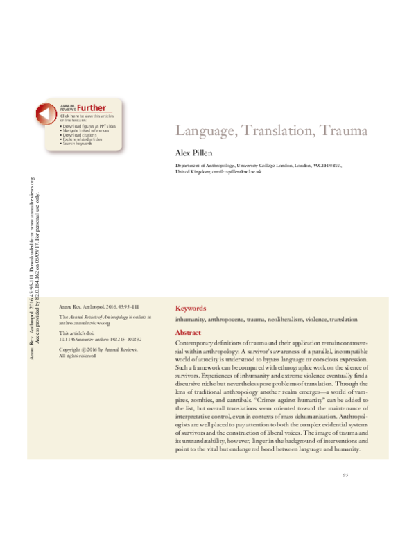 (PDF) Language, Translation, Trauma