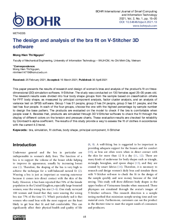 (PDF) The Design and Analysis of the Bra Fit on V-Stitcher 3D Software