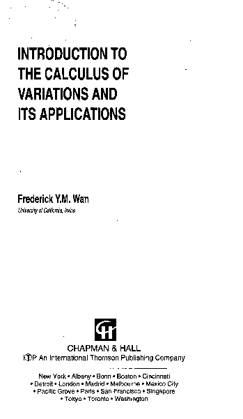 (PDF) Introduction to the calculus of variations and its applications ...