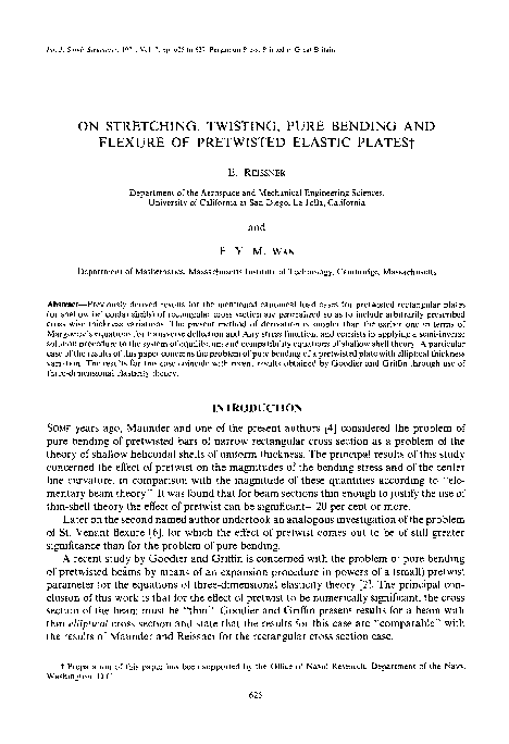 (PDF) On stretching, twisting, pure bending and flexure of pretwisted ...