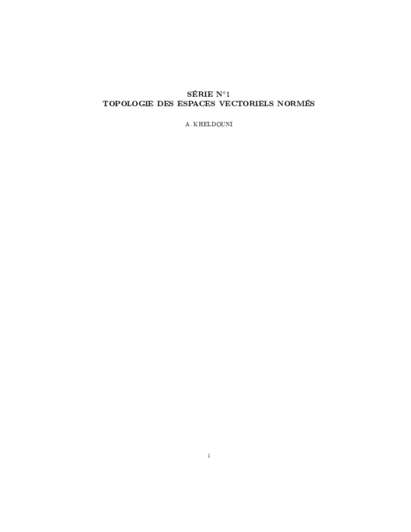 (PDF) TD Série 1 solution