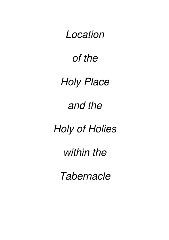 (PDF) Location of the Holy Place and Holy of Holies within the Tabernacle