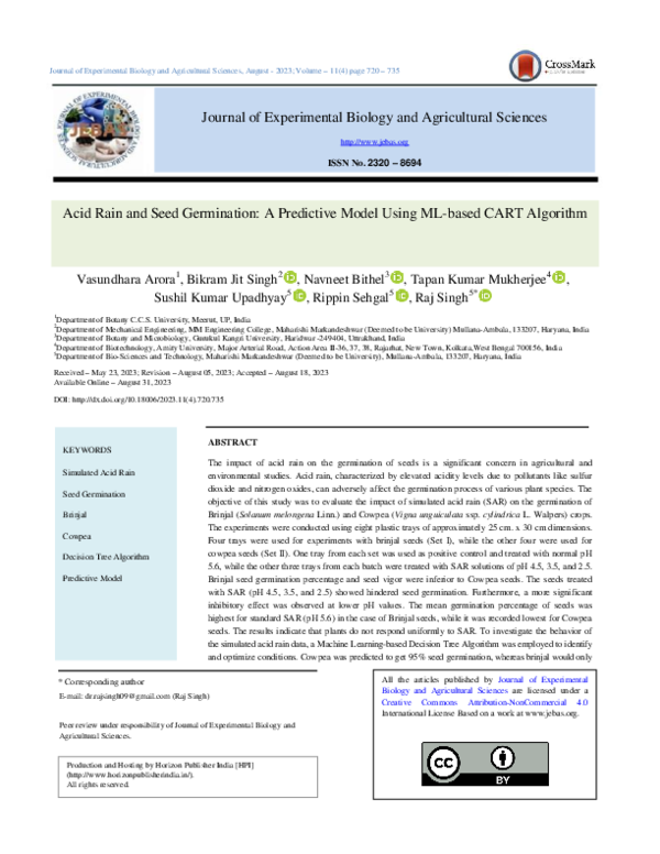 (PDF) Acid Rain and Seed Germination: A Predictive Model Using ML-based ...
