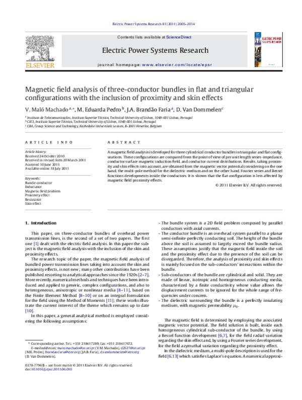 (PDF) Magnetic field analysis of three-conductor bundles in flat and ...