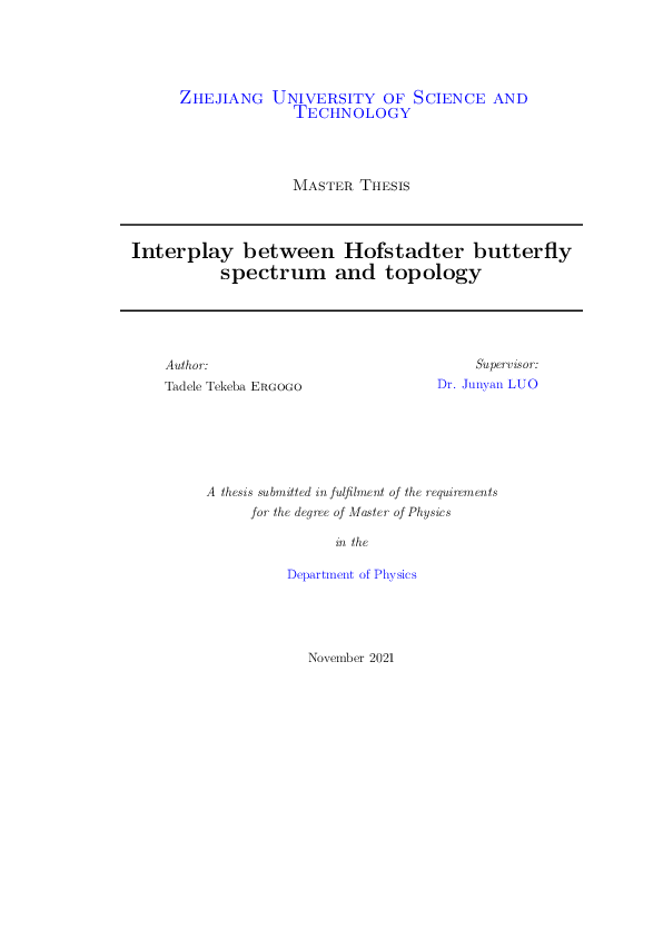 (PDF) Interplay between Hofstadter butterfly spectrum and topology | Tadele Tekeba - Academia.edu