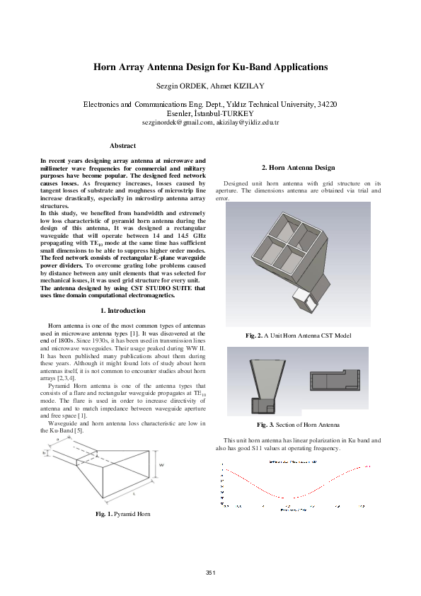 (PDF) Horn array antenna design for Ku-band applications