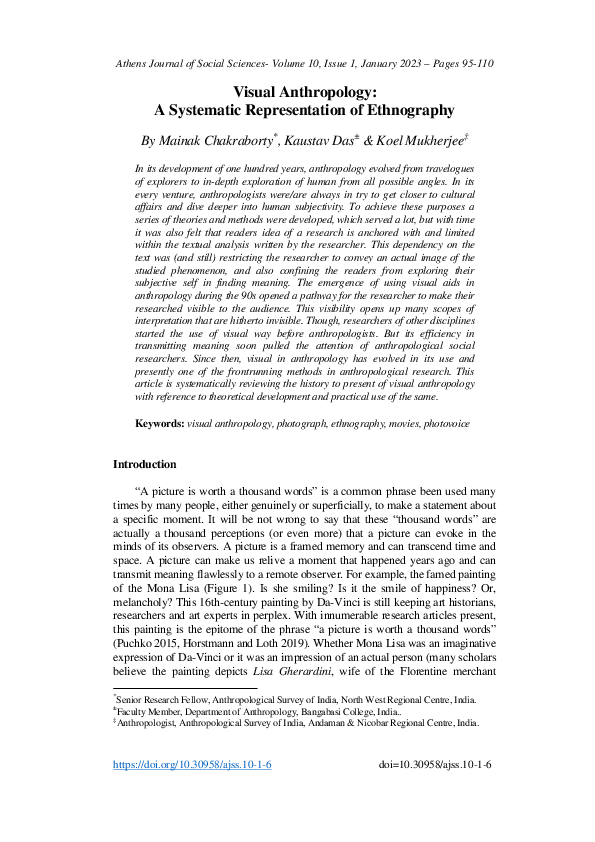 (PDF) Visual Anthropology: A Systematic Representation of Ethnography