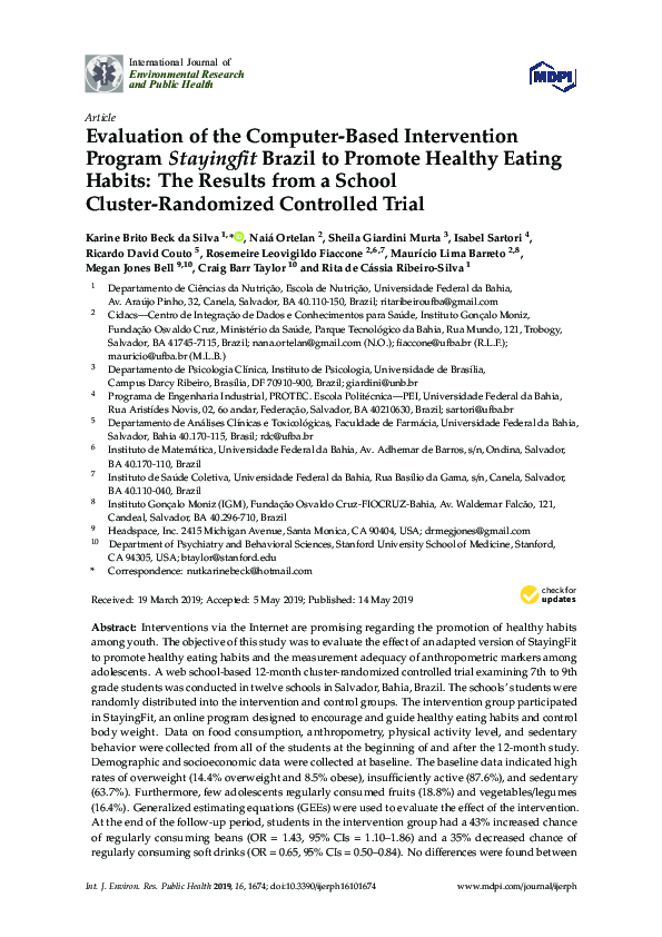 (PDF) Evaluation of the Computer-Based Intervention Program Stayingfit ...