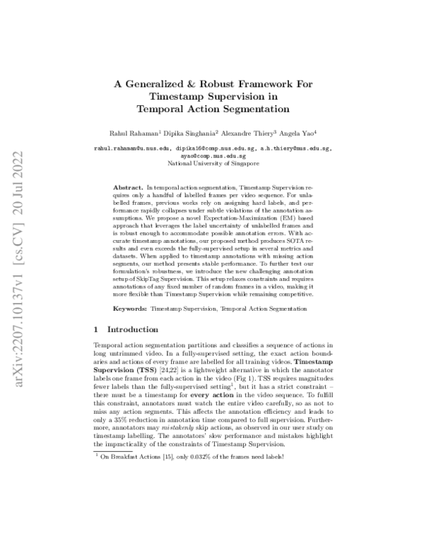 (PDF) A Generalized & Robust Framework For Timestamp Supervision in ... (PDF) A Generalized & Robust Framework For Timestamp Supervision in ...