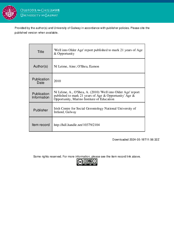 (PDF) Well into Older Age' report published to mark 21 years of Age ...