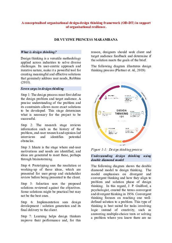 (PDF) A conceptualised organisational design-design thinking framework ...