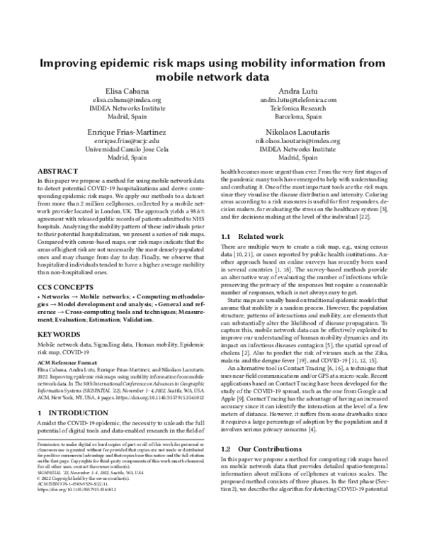 (PDF) Improving epidemic risk maps using mobility information from mobile network data