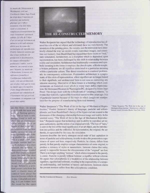 (PDF) The Re-Constructed Memory