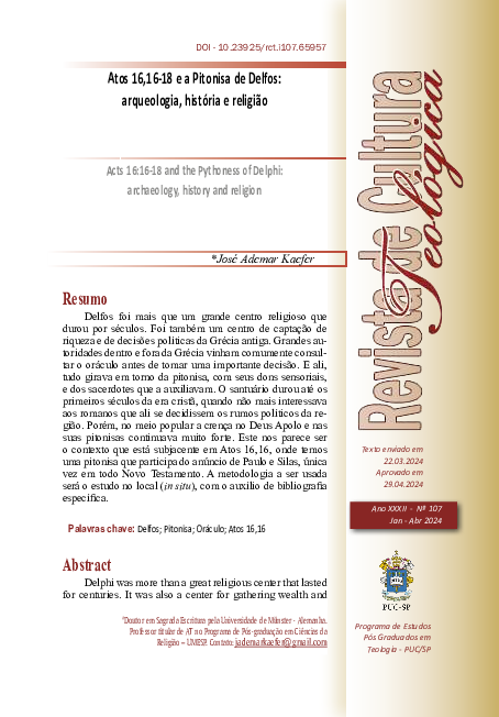 (PDF) Atos 16,16-18 e a Pitonisa de Delfos: arqueologia, história e ...