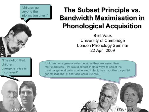 The Subset Principle vs. Bandwidth Maximization in Phonological Acquisition