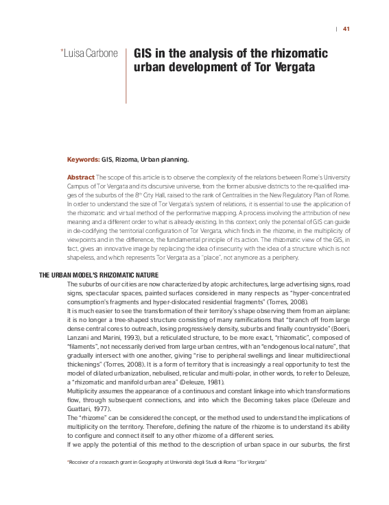 (PDF) GIS in the analysis of the rhizomatic urban development of Tor ...