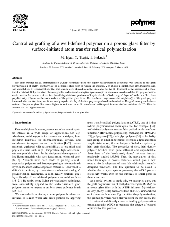 (PDF) Controlled grafting of a well-defined polymer on a porous glass ...